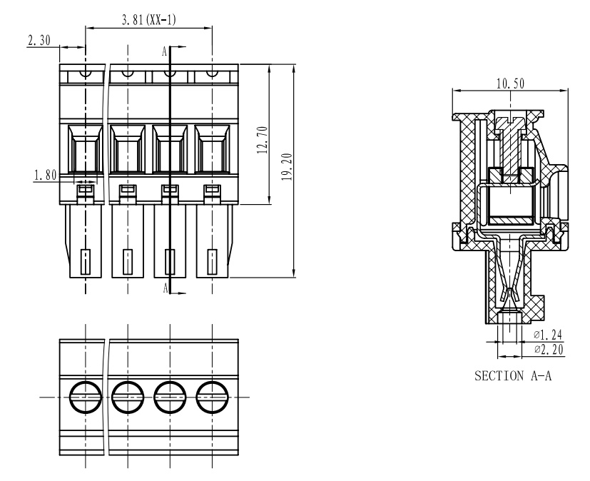 Pluggable terminal block 15EDGKA-3.50&3.81